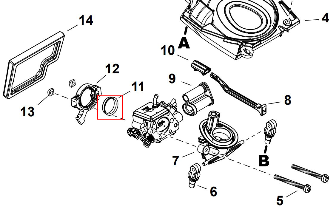 Echo CS-7310P, 7310PW Collar 20 (Fig. 11) New Oem V361000580 | SawAgain