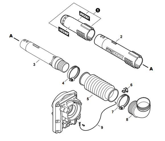 Shindaiwa EB-600-RT, Echo PB-580H, PB-580T Tube, Blower - Flexible (Fi ...