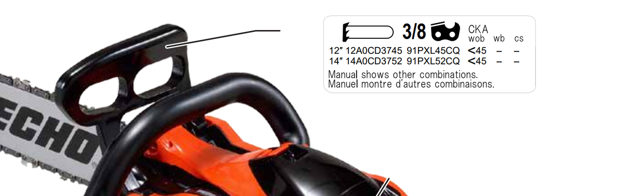 Echo Cs 2511P Label Bar and Chain New Oem X524007760 | SawAgain